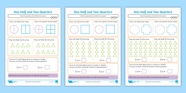 PlanIt Maths Y2 Fractions One-Half and Two-Quarters Home Learning Task