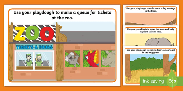 Who's at the Zoo? Playdough Mats (teacher made) - Twinkl