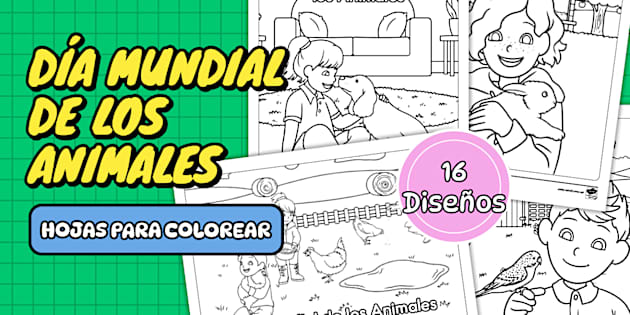 Hojas para colorear: Día Mundial de los Animales