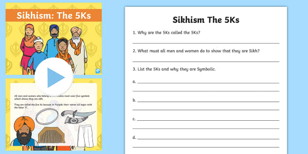 Sikhism: 5 Ks - PowerPoint and Worksheet Pack (teacher made)