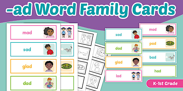 -ad Word Family Cards (teacher made) - Twinkl