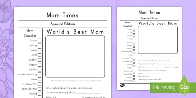 Mother's Day Newspaper Template (teacher made) - Twinkl