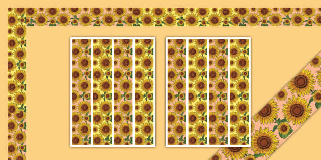 Sunflower Patch Bulletin Board Borders for 6th-8th Grade
