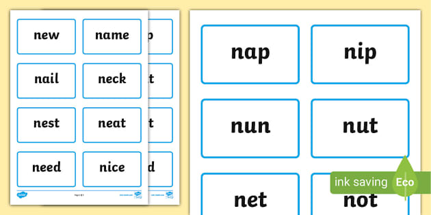 Words Beginning 'n' Flashcards (professor feito) - Twinkl