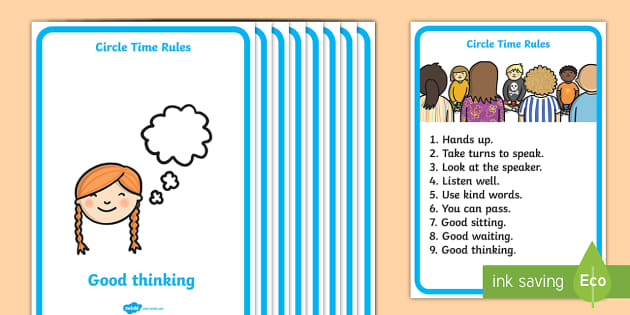 Circle Time Rules Display Poster - circle time, rules, posters