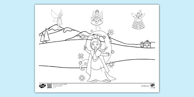 Winter Fairy Doodle Colouring Page (teacher made) - Twinkl