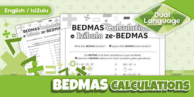 BEDMAS Calculations Activity Sheet