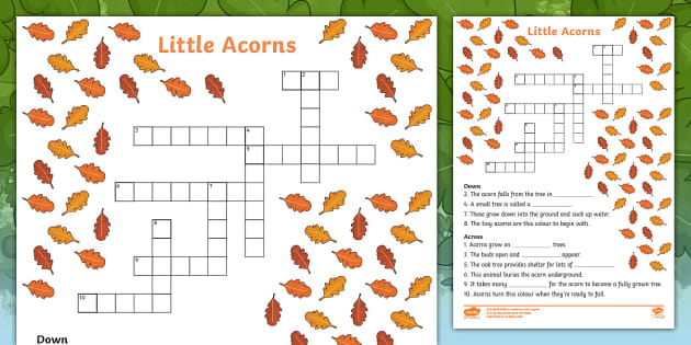 Little Acorns Crossword - Twinkl