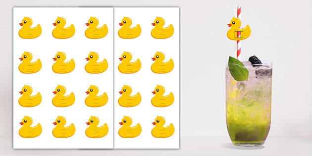 Rubber Duck Straw Decorations | Twinkl Party (teacher made)