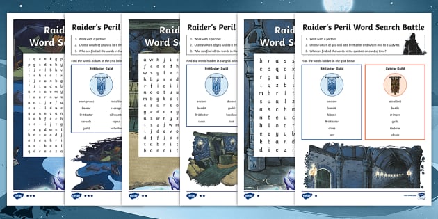 KS2 Fantasy Gaming Adventure Story 'Raider's Peril' Differentiated Word