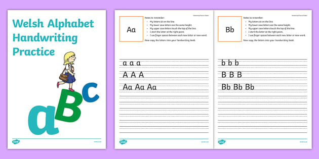 Welsh Alphabet Handwriting Worksheets (teacher made)