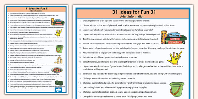 31 Ideas for Fun 31 (teacher made) - Twinkl