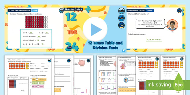 👉 Y4 DiM Step 10: 12 Times Table and Division Facts Pack