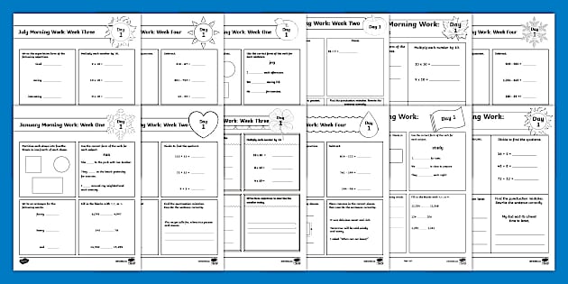 Third Grade Morning Work Bundle Pack (Hecho por educadores)