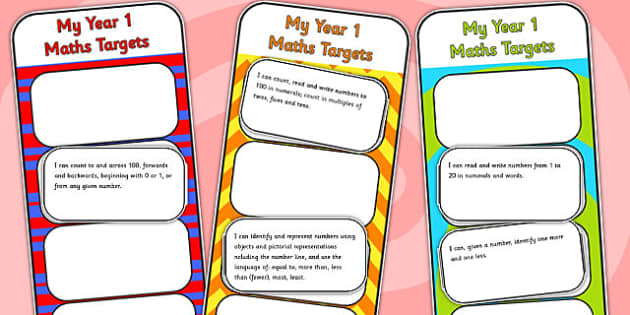 2014 National Curriculum Year 1 Maths Target Bookmarks