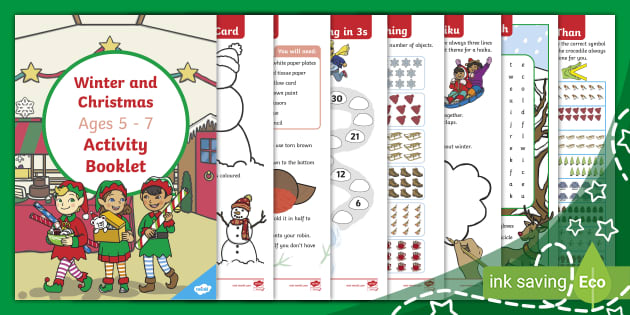 Winter and Christmas Activity Booklet (Ages 5 - 7)