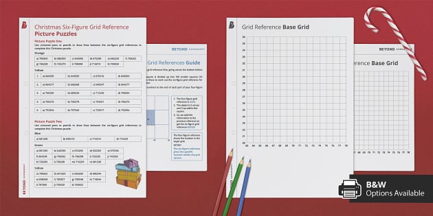 Christmas Six-Figure Grid Reference Picture Puzzles - Twinkl