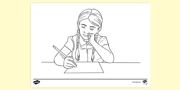 Child Working Colouring Sheets | Colouring Pages - Twinkl