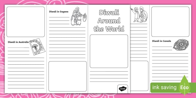 Diwali Around the World Leaflet Template (Teacher-Made)