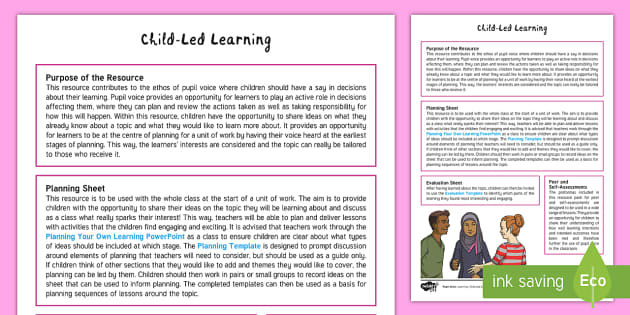 Pupil Voice - Learning - Child Led Learning Adult Guidance Pupil Voice - Learning - Child Led Learning Adult Guidance