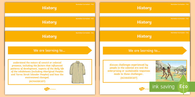 Yr 5 Aus HASS History Content Descriptor Statements - Twinkl