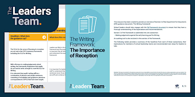 The Writing Framework: The Importance of Reception