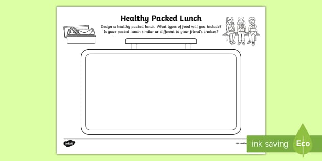 CfE Healthy Packed Lunch Worksheet / Worksheet
