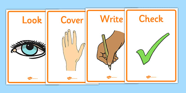 Look, Cover, Write, Check Display Posters Visual Aids