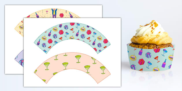 Office Birthday Cupcake Wrappers | Twinkl Party - Twinkl