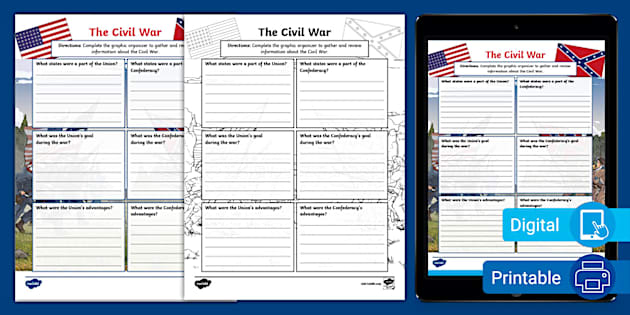 Civil War Graphic Organizer | Resource | Twinkl USA - Twinkl