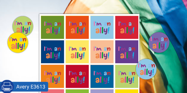 ‘I’m an Ally’ Small Pride Stickers | Twinkl - Twinkl