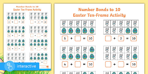 👉 Interactive PDF: Bonds to 10 Easter Ten-Frame Activity