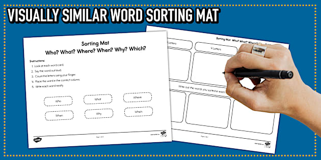 Visually Similar Word Sorting Mat