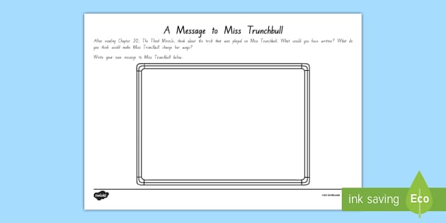 FREE! - A Message to Miss Trunchbull Activity To Support Teaching On ...