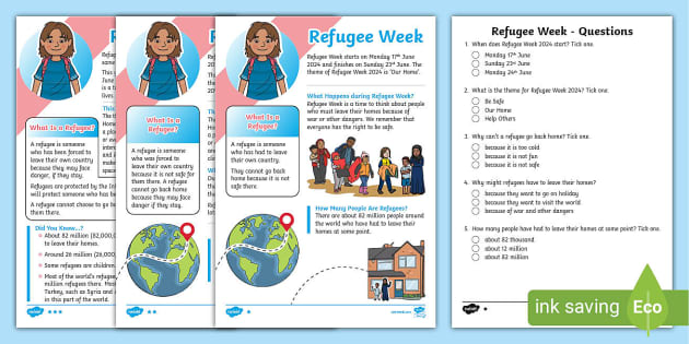 KS1 Refugee Week Differentiated Reading Comprehension Activity