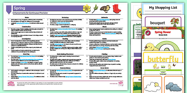 EYFS Spring Provision Planning Ideas & Resource Pack Age 2-4