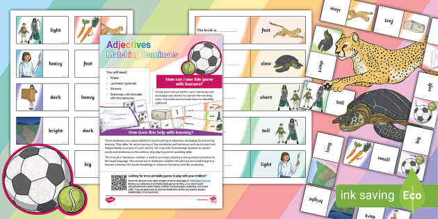 Adjectives Matching Dominoes Game for Learners of EAL
