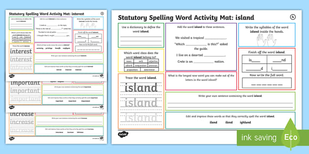 Year 3 And 4 Statutory Spelling Words Activity Mat Pack 11 year-3-and-4-statutory-spelling-words-activity-mat-pack-11