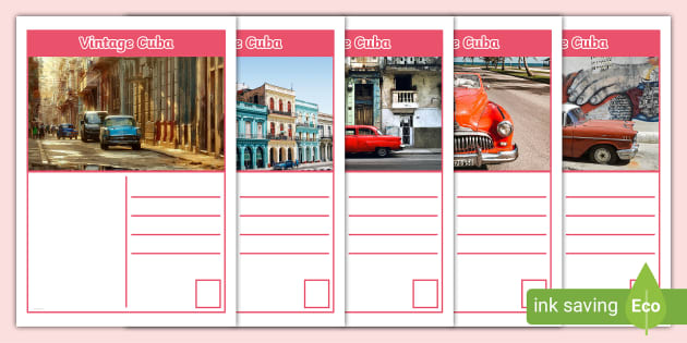 Vintage Cuba Postcards (teacher made) - Twinkl