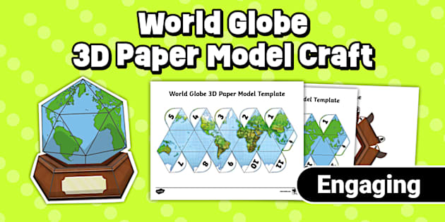 World Globe 3D Paper Model Craft
