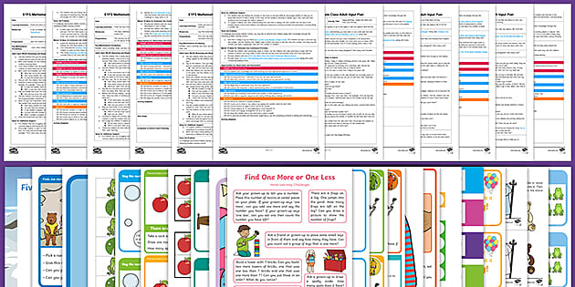 EYFS Maths: Finds One More or One Less from a Group of up to Five Objects,