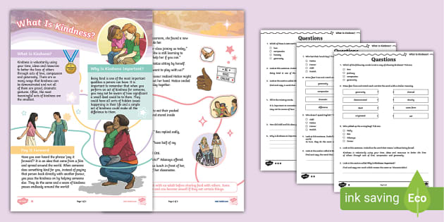 LKS2 What Is Kindness? Differentiated Comprehension Activity