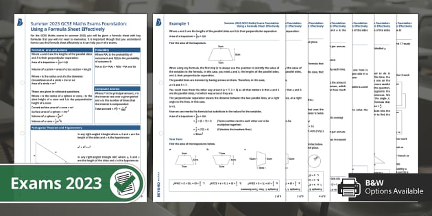 👉 GCSE Maths 2023: Using The Formula Sheet - Foundation