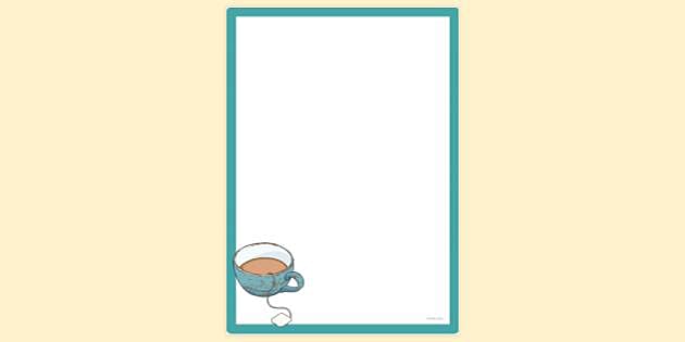 FREE! - Tea Page Border | Page Borders | Primary Resource | Twinkl