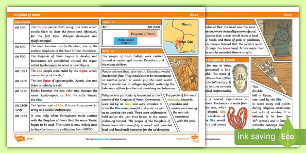 Facts and Activities about the Kingdom of Benin - Twinkl