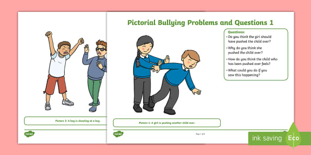 Pictorial Bullying Problems and Questions 1 Worksheet