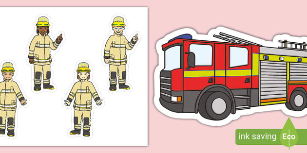 Five Little Firefighters Counting Song Cut-Outs