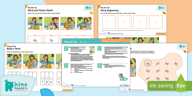 Level 2a Dig and Tap Guided Reading Pack (teacher made)