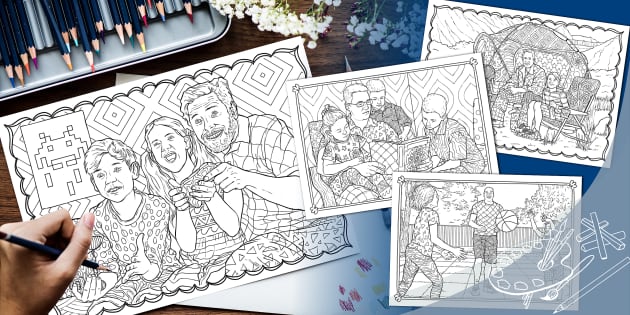 Father's Day Mindfulness Colouring Activity Posters Pack