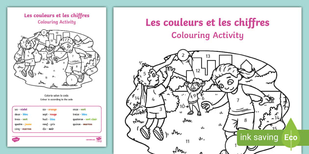 Les couleurs et les chiffres - Colouring Activity - Twinkl